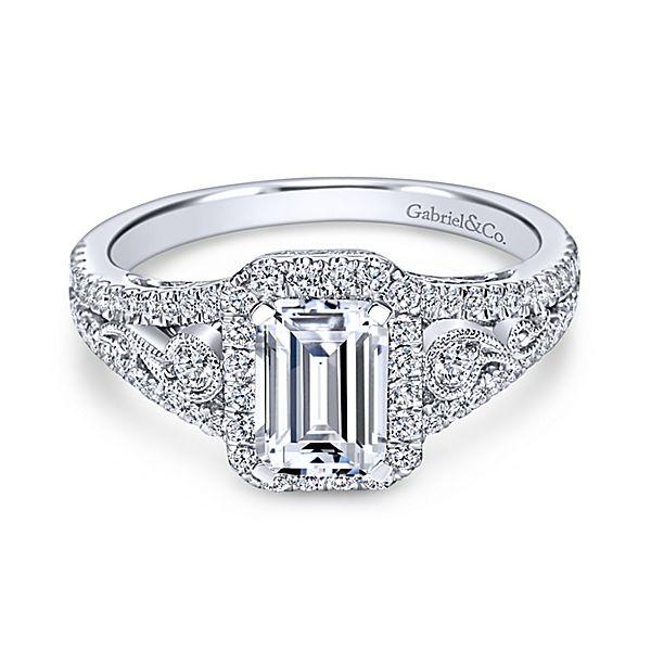 emerald cut ring silver