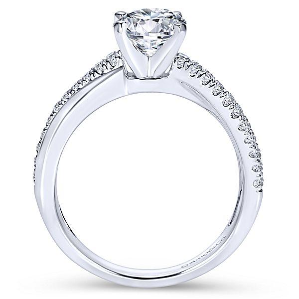Classic Crossover Diamond Ring .18 Cttw 14K White Gold 393A
