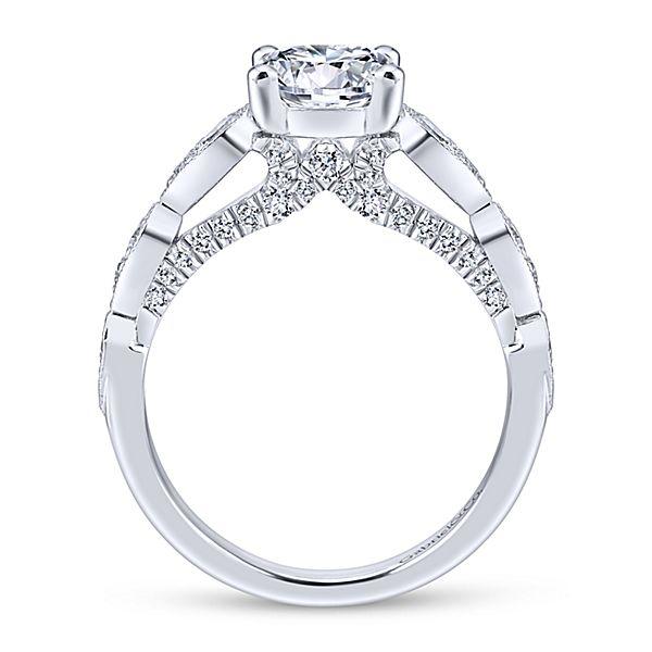 Vintage Station Round Diamond Ring .46 Cttw 14K White Gold 386A