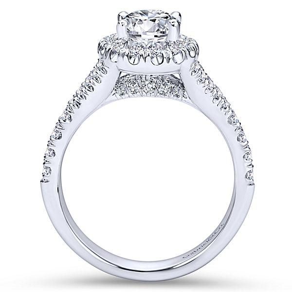 Oval Halo Subtle Split Shank Diamond Ring .67 Cttw 475A