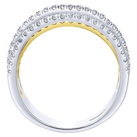 2-Tone Multi-Row Pave Diamond Ring 1 Cttw 14K Gold