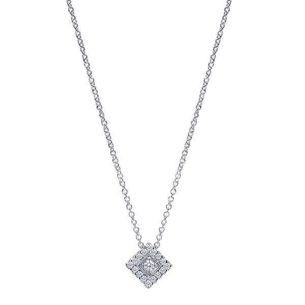 Petite Square Diamond Cluster Necklace