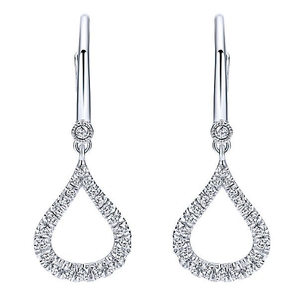 Teardrop Shaped Diamond Drop Earrings 1/3 Cttw
