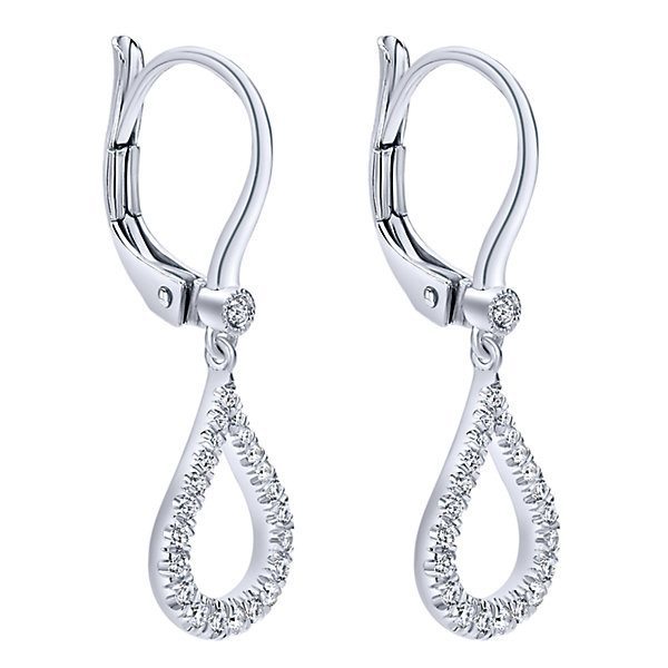 Teardrop Shaped Diamond Drop Earrings 1/3 Cttw