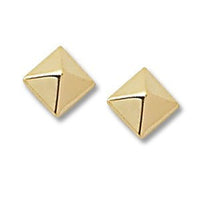 14K Yellow Gold Small Pyramid Stud Earring