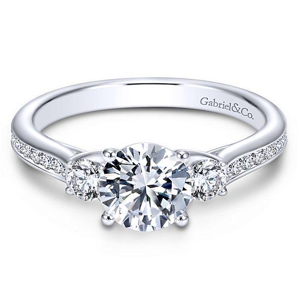 3-Stone Channel Set Side Diamond Ring .39Cttw 14K Gold