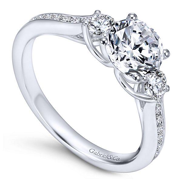 3-Stone Channel Set Side Diamond Ring .39Cttw 14K Gold