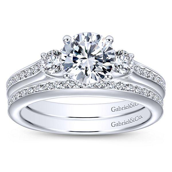 3-Stone Channel Set Side Diamond Ring .39Cttw 14K Gold