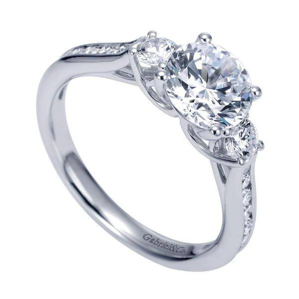 3-Stone Channel Set Side Diamond Ring .47Cttw 14K Gold 7A