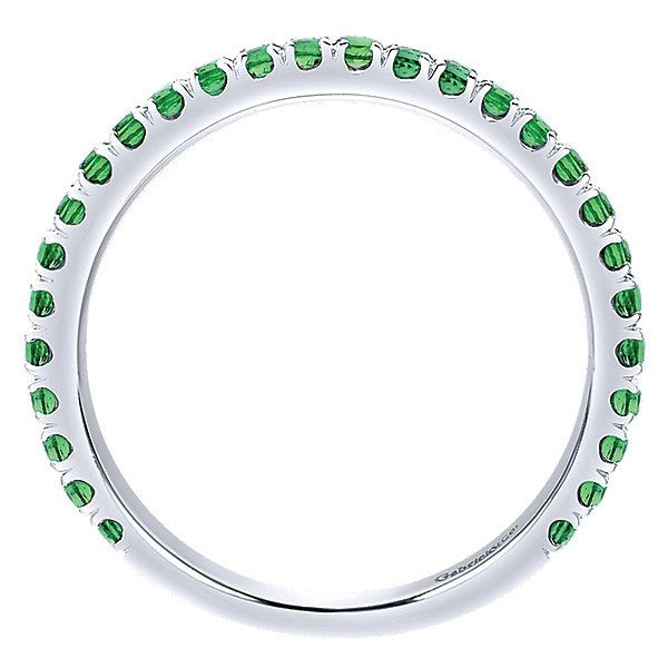 Emerald Birthstone Stackable Ring 14K White Gold