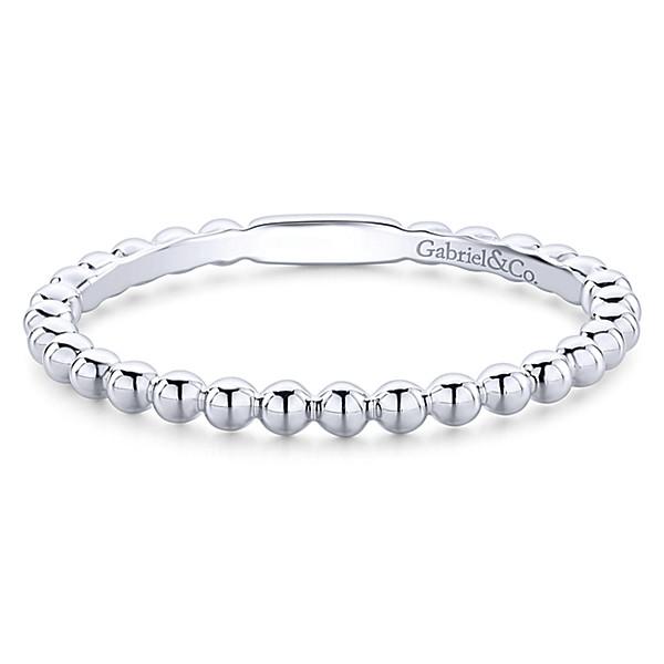 Beaded Metal Design Stackable Band 14K White Gold – Mullen Brothers
